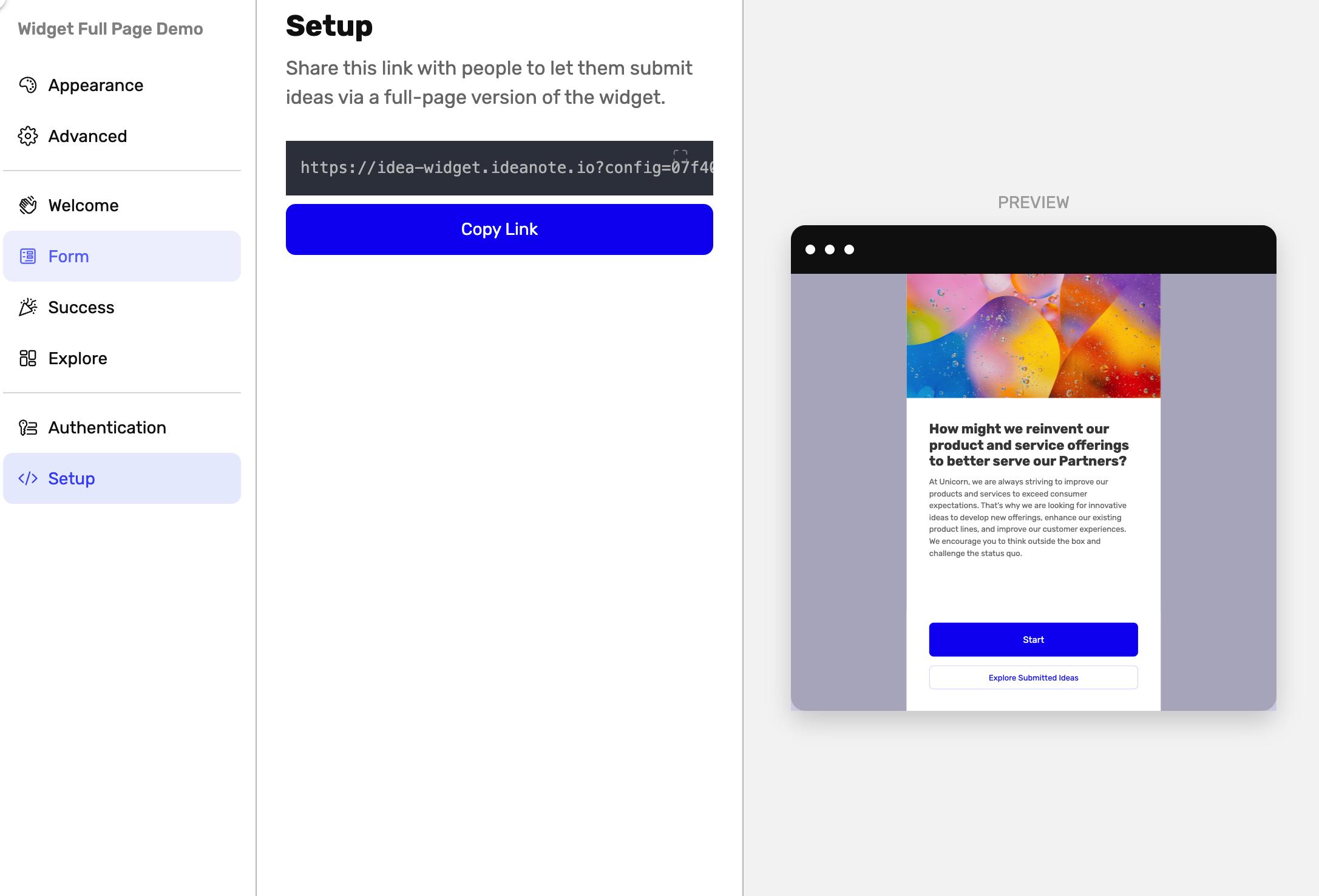Advanced Widget Options | Ideanote Help